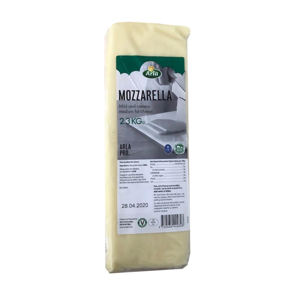 Arla Pro Mozzarella Block 8×2.3kg – Fayrefield Foodservice